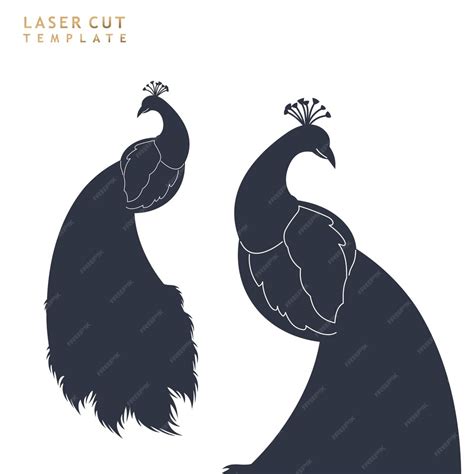 Premium Vector Peacock Silhouette For Motif Laser Cut Template