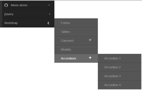 bootstrap sidebar menu with submenu on hover