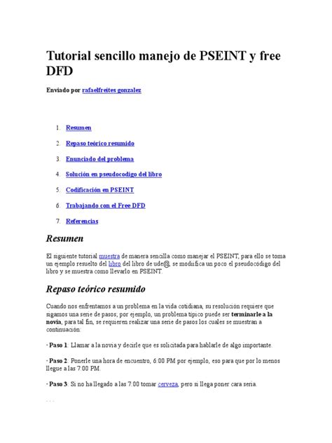 tutorial sencillo manejo de pseint y free dfd docx
