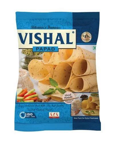 Printed Glossy Masala Papad Packaging Pouches Zipper Slider At Rs