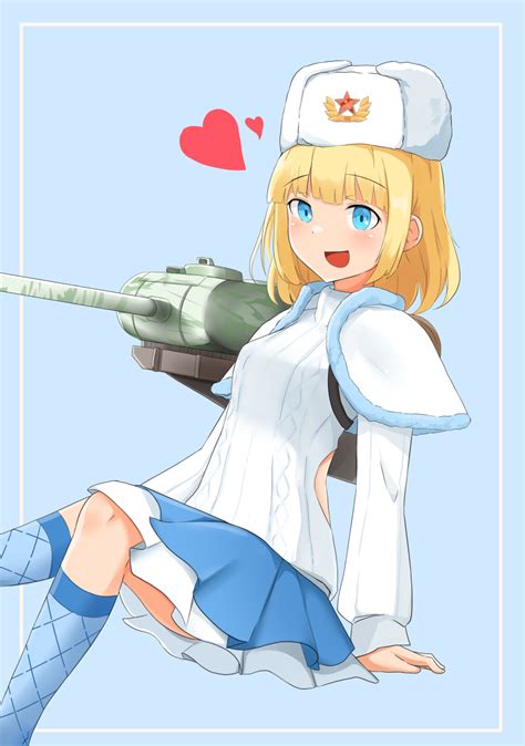 Safebooru Blonde Hair Blue Background Blue Eyes Daebom Eyebrows