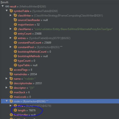java hibernate error method too large exceeding 65535