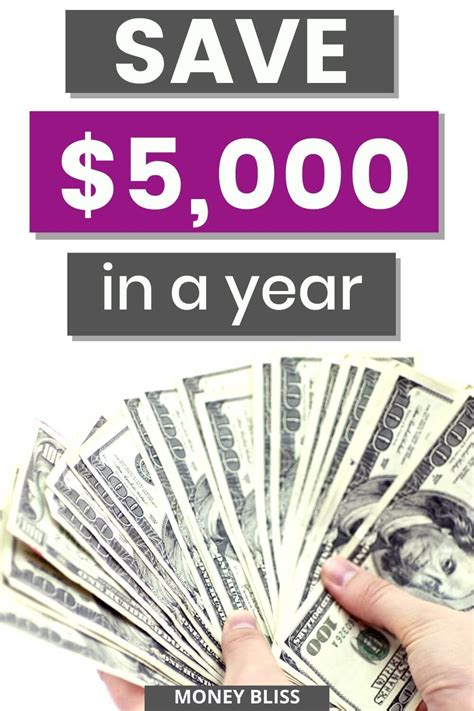Save 5000 In A Year With This Easy 5 000 Savings Challenge Money Bliss