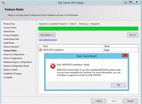 sql server 2017 installation error with kb2919355 sqlservercentral