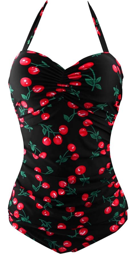 Fitglam 50s Vintage Swimwear Swimsuit Bathing Suit For Women One Piece