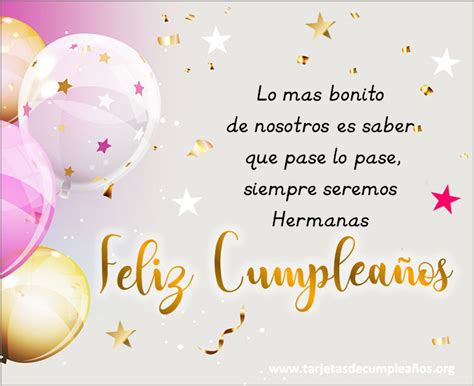 Tarjetas De Cumpleaños Para Una Hermana Imágenes Con Frases 🎂 🎉