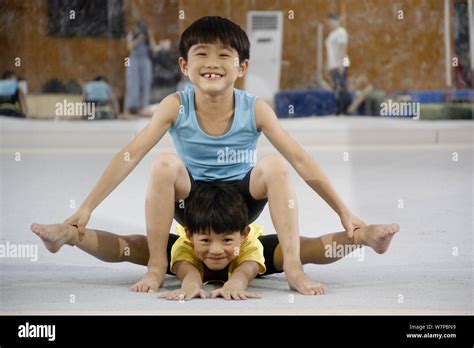 Young Chinese Gymnasts Training