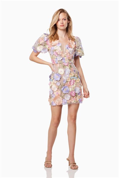 Elliatt Anthea 3d Lace Mini Dress Multi All The Dresses