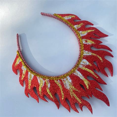 Fire Headband Fire Crown Flame Headband Fire Costume Phoenix Etsy