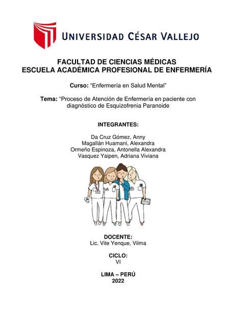 Proceso De Atención De Enfermería En Paciente Con Diagnóstico De