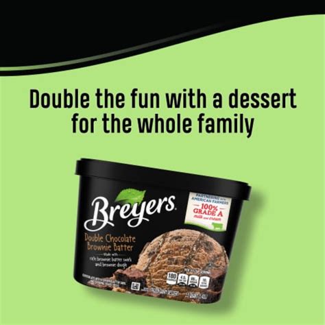 Breyers Double Chocolate Brownie Batter Frozen Dairy Dessert Tub 48 Oz