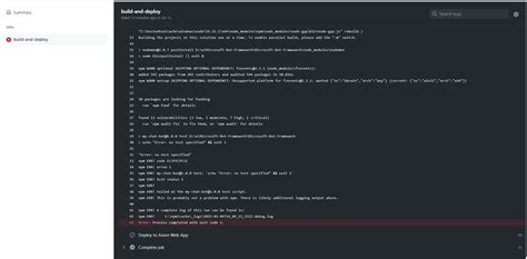 msdn forum deployment fails on npm install microsoft qanda