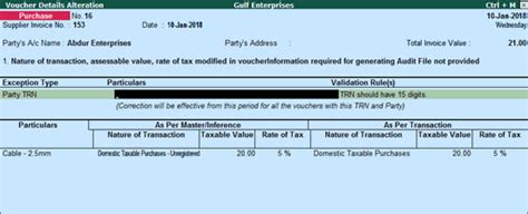 resolve mismatch in gcc vat transactions