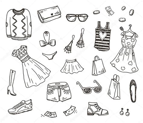 Hand Drawn Women39s Clothing Vectors Download Free Vector