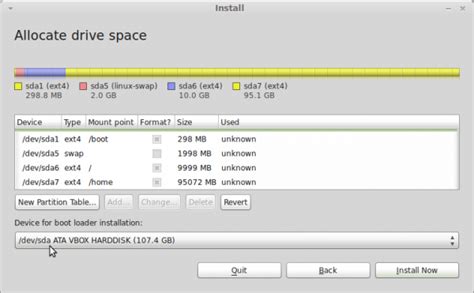 manual disk partitioning guide for linux mint 11