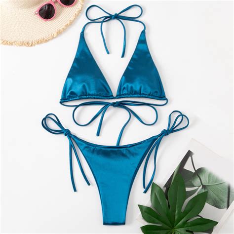 Idall Bikini Sets Bathing Suit Women Bandeau Bandage Bikini Set Push Up