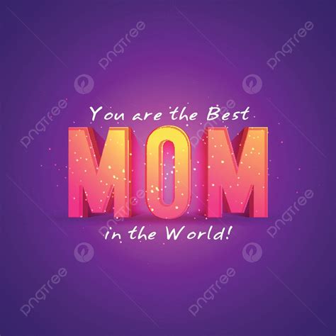 Mothers Day 3d Text Greeting Card For Mom Vector Flyer Female