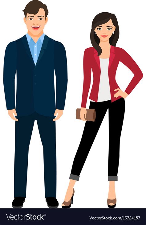 Office Style Fashion Couple Royalty Free Vector Image