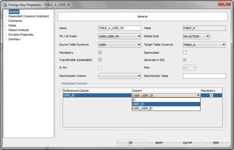 oracle create table foreign key using index card identity column