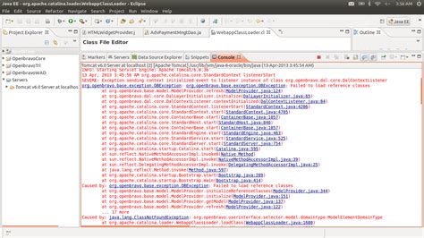 0023542 tomcat exceptions in eclipse console openbravo issue