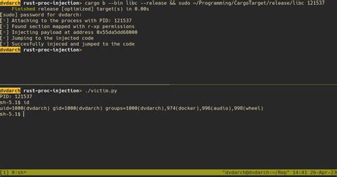 github ernest1338 rust proc injection injecting shellcode into a