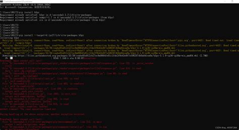 requirement already satisfied 红字read time out（upgrading via the ‘python