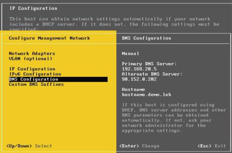 esxi host configuration