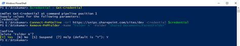 permanently delete folder from sharepoint library using