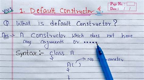 default constructor in java learn coding youtube