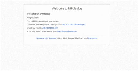 how to install and configure nibbleblog on ubuntu 16 04