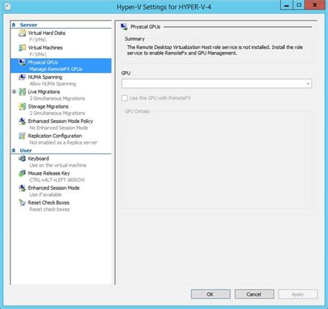 enabling physical gpus in hyper v