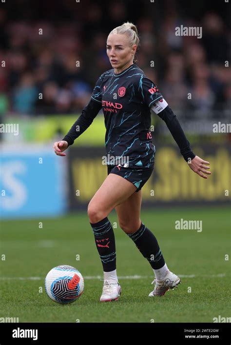 Crawley Uk 17th March 2024 Manchester Citys Alex Greenwood During