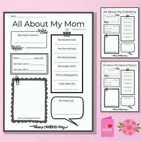 Mothers Day All About My Mom Printable Teach Beside Me Worksheets