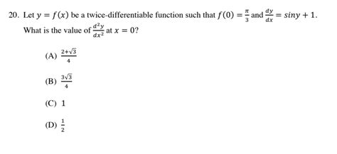 Solved 20 Let Y F X Be A Twice Differentiable Function