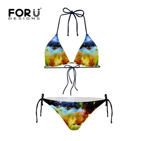 Forudesigns Vintage Girls Bikini Swimming Suit Galaxy Star Biquinis