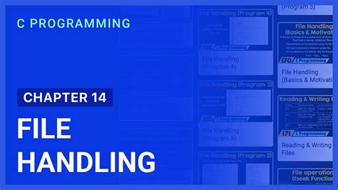 file handling chapter 14 c programming youtube