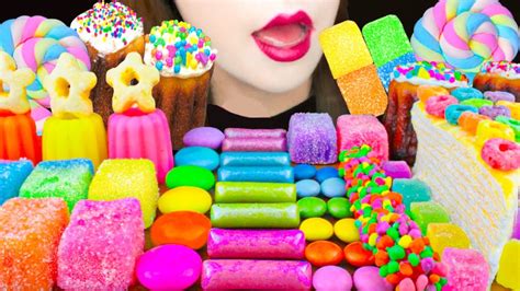 【asmr】pastel Rainbow Desserts🌈 Canele Crepe Cake Crunchy Jelly Mukbang