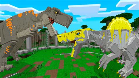 T Rex HÍbrido Vs Espinossauro HÍbrido No Minecraft Jurassic World