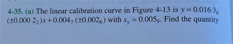 Solved 4 35 A The Linear Calibration Curve In Figure 4 13