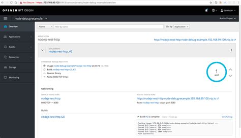 how to debug your node js application on openshift with