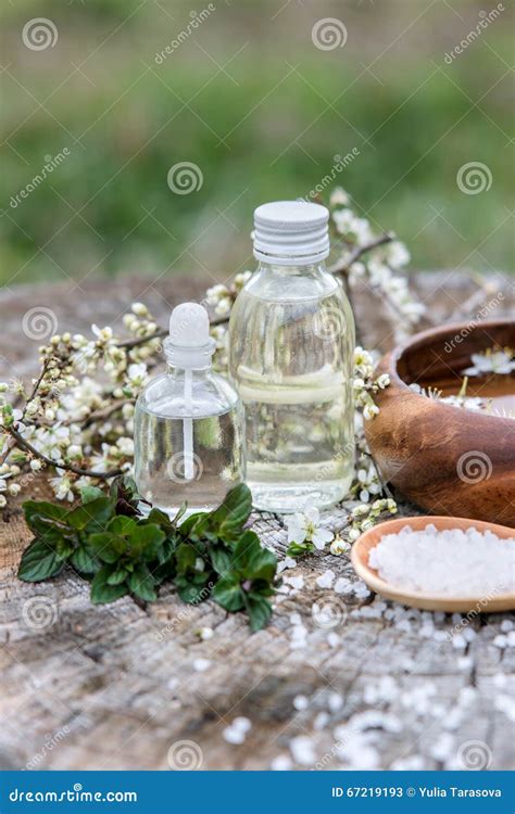 Spa And Wellness Setting With Sea Salt Oil Essence Stock Image Image