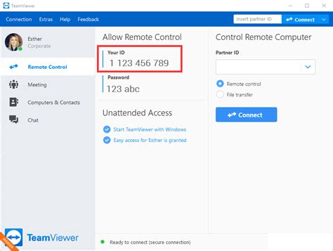 connecting to partner computer — teamviewer support