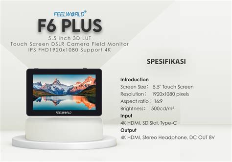 Feelworld F6 Plus 5 5 Inch 3d Lut Monitor Malang Hobbies