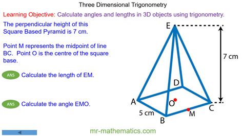 solving 3d problems using trigonometry mr