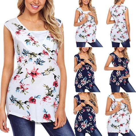 Maternity Tops And Tees Womens Maternity Nursing Tops Pregnancy Floral