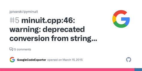 minuit cpp 46 warning deprecated conversion from string constant to