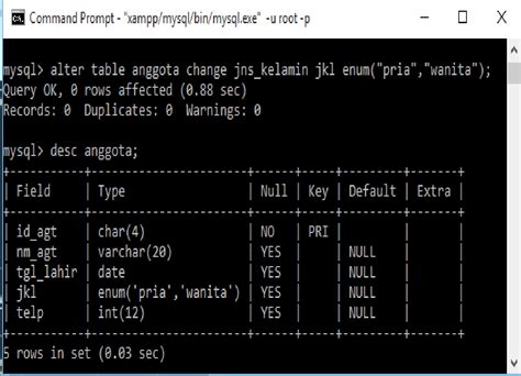 cara membuat database dan mengoperasikan mysql di cmd command prompt