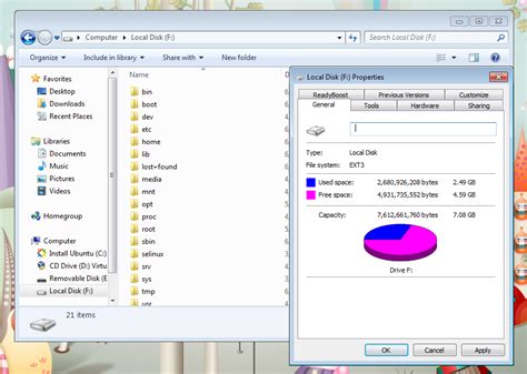 mount ext4 ext3 or ext2 partitions in windows 7 or xp ~ web upd8