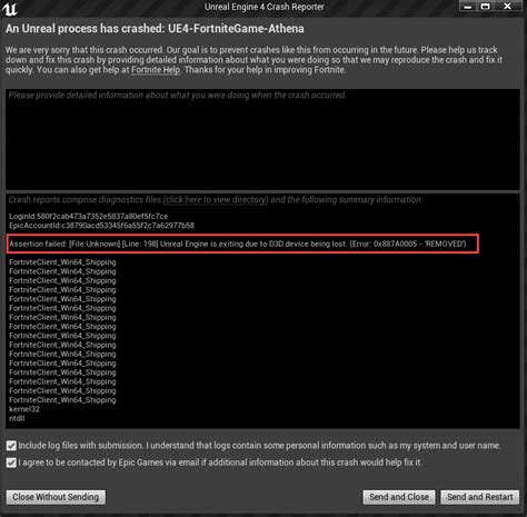 fatal error unreal engine is exiting due to d3d device being lost error