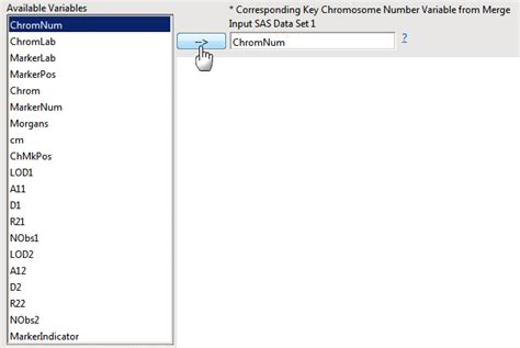 corresponding key chromosome number variable from merge input sas data